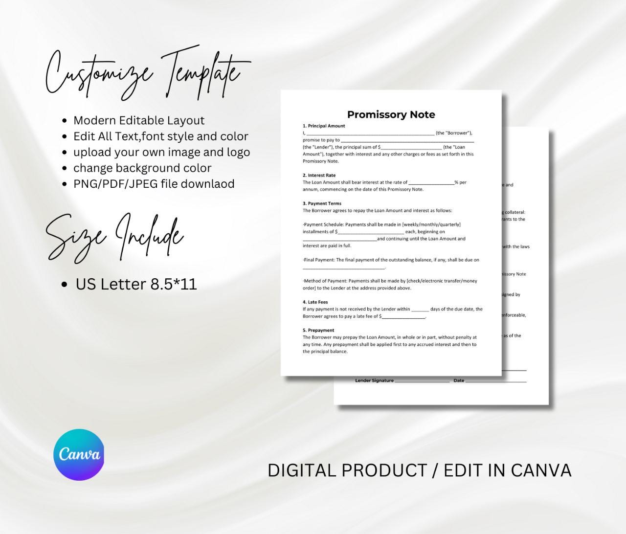 Promissory Note, Promissory Note Template, Promissory Loan Agreement ...