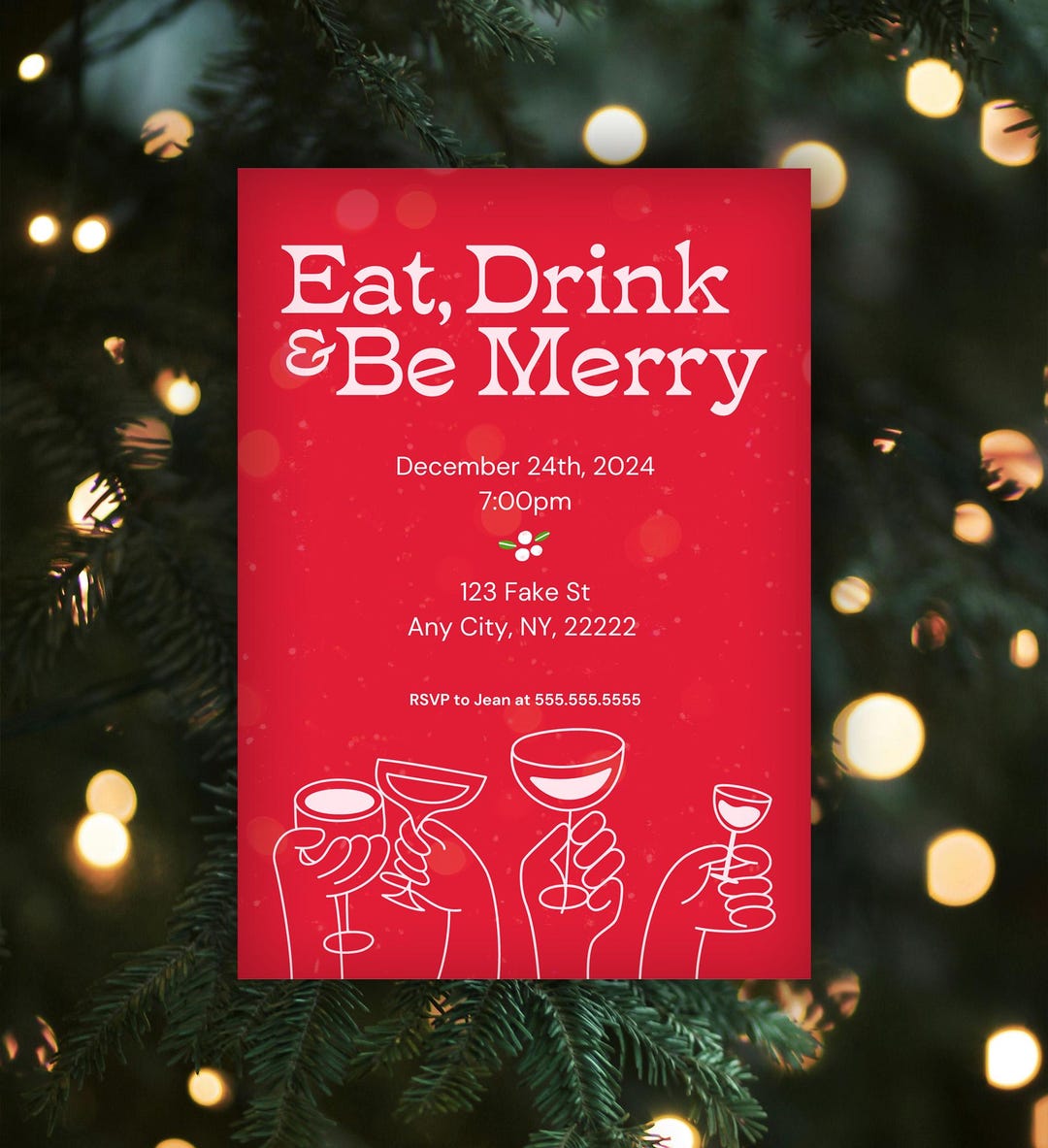 Editable Christmas Party Invitation, Christmas Party Invitation, Party ...