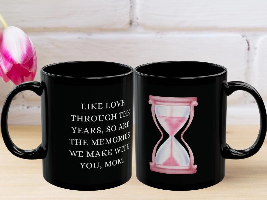 Soap Opera Inspired Mother's Day Mug | Black Mug With Pink Hourglass ...