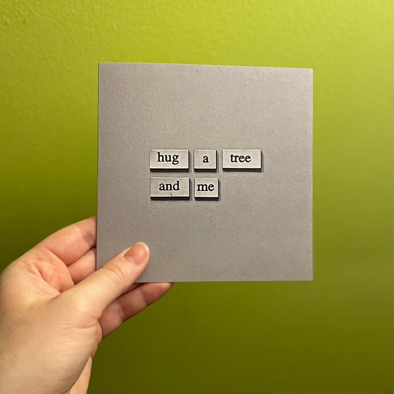Hug a Tree Blank Greeting Card - Etsy