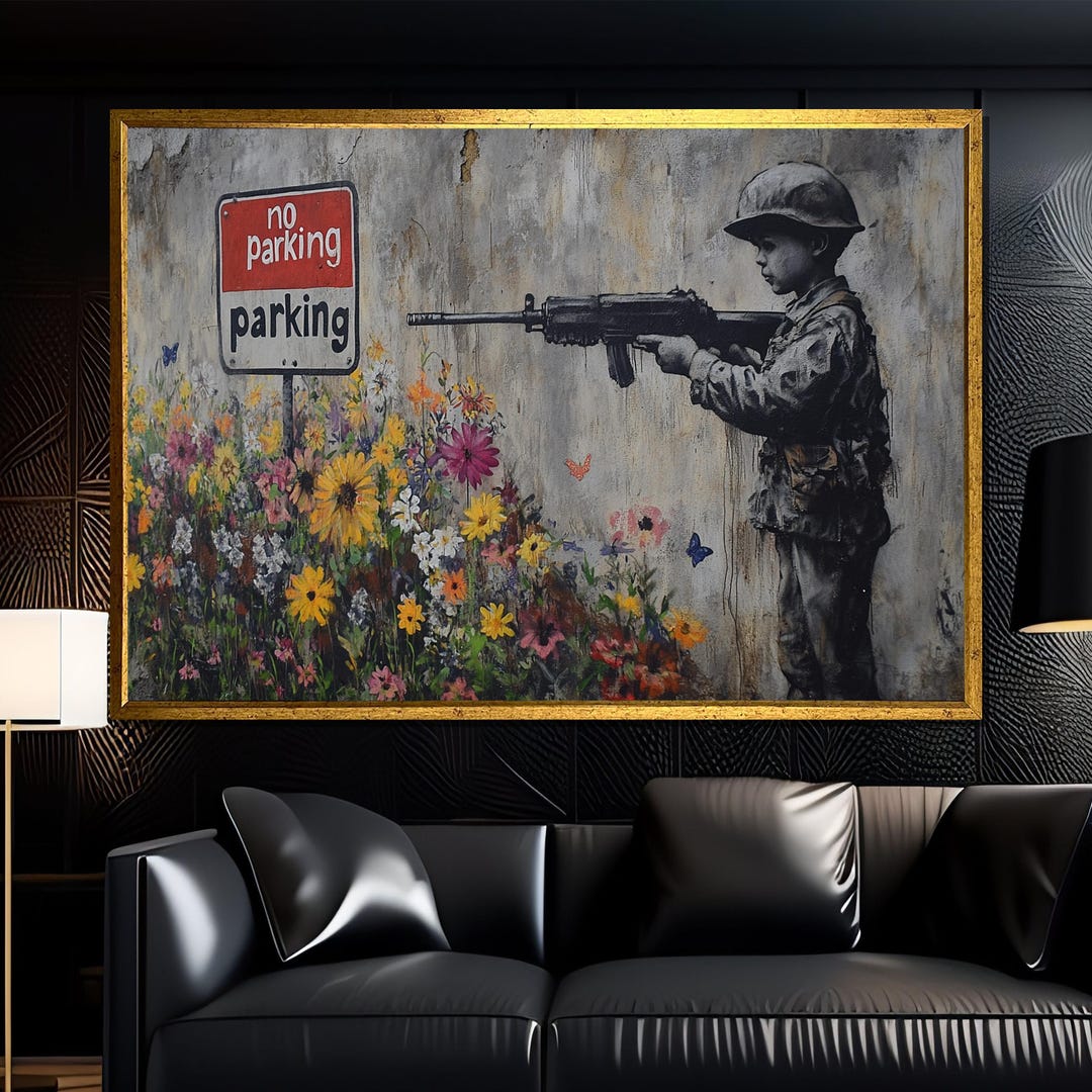Child Soldier and Flowers Graffiti Wall Art - Bold and Thought ...