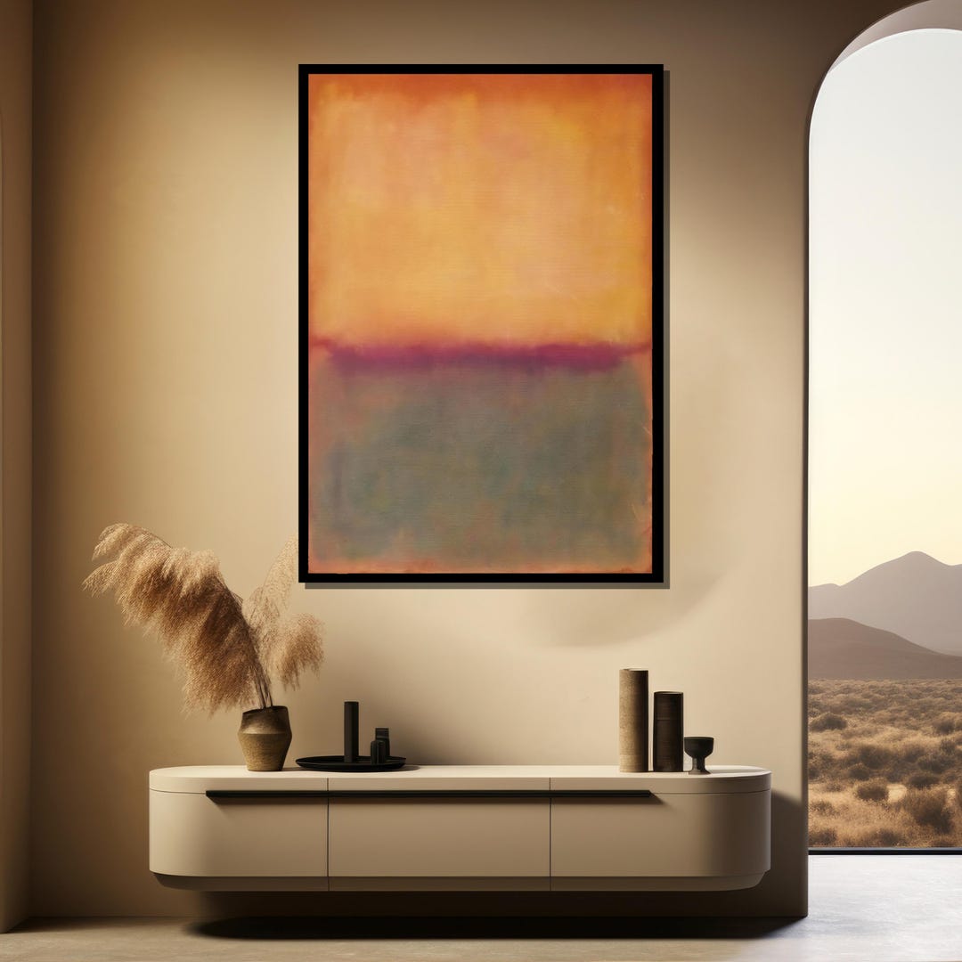 Mark Rothko Canvas Painting Subtle Abstract Wall Art, Sunset Gradient ...