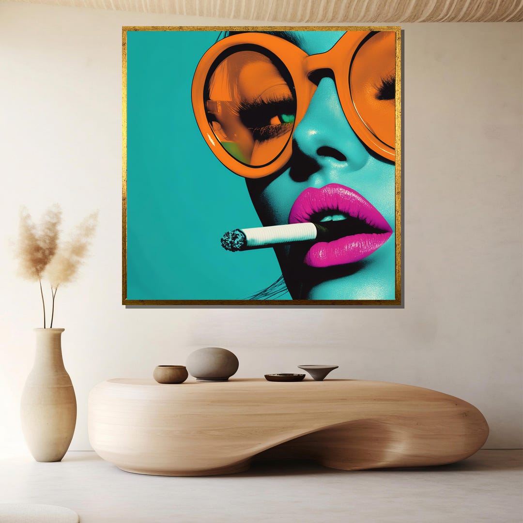 Bold Pop Art Canvas Painting - Modern Wall Art Gift With Vibrant Colors ...