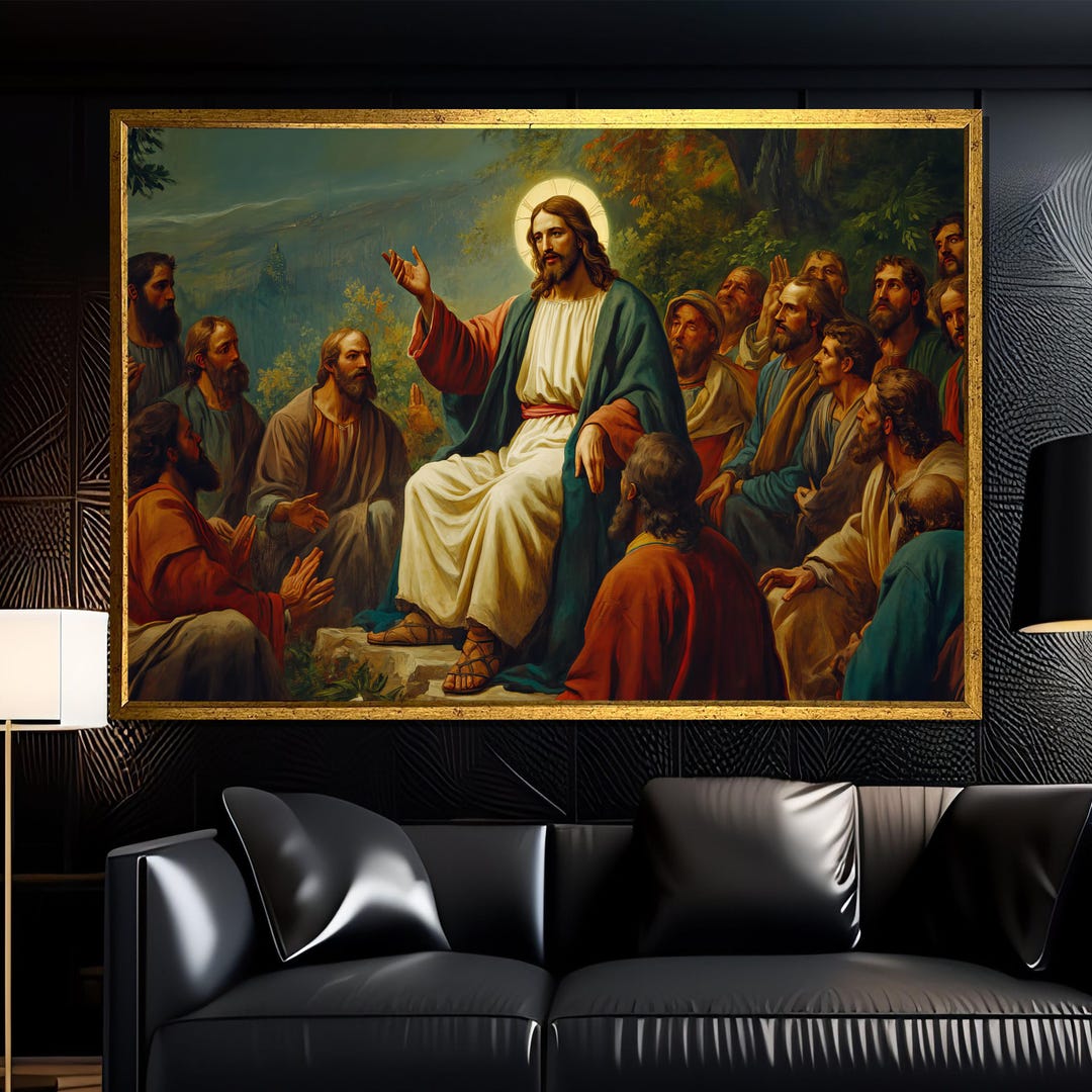 Jesus Teaching the Disciples Canvas | Sermon on the Mount Art ...