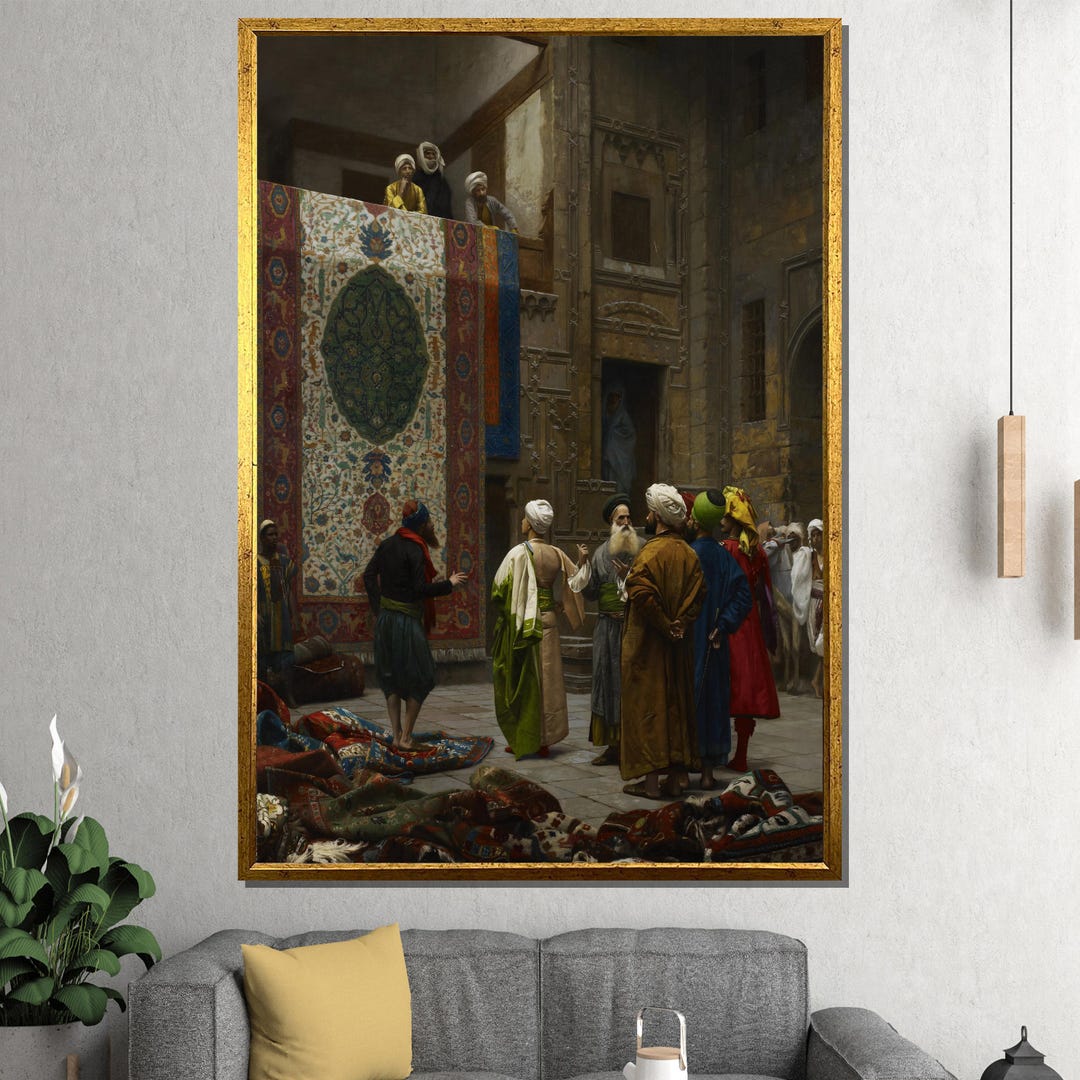 Jean-léon Gérôme 'the Carpet Merchant' Canvas Wall Art - Orientalist ...