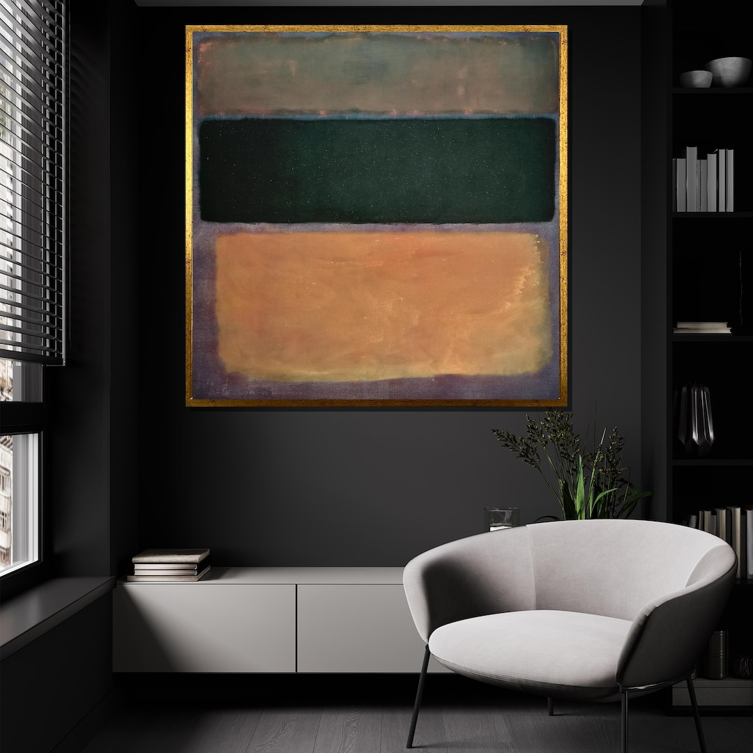 Mark Rothko Green and Beige Canvas Painting, Abstract Wall Art, Large ...