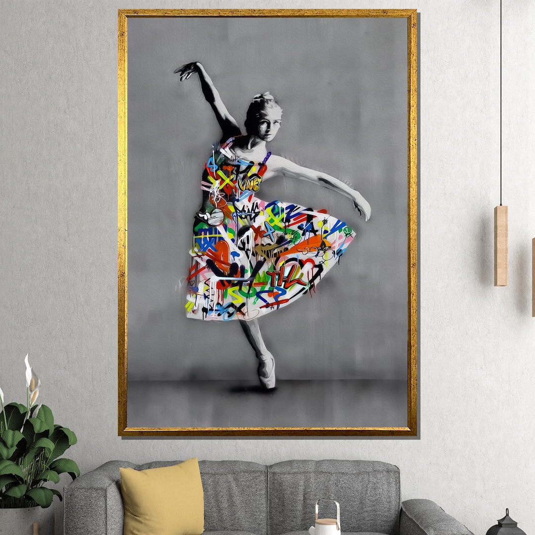 Graffiti Ballerina Wall Art Vibrant and Artistic Canvas Painting ...