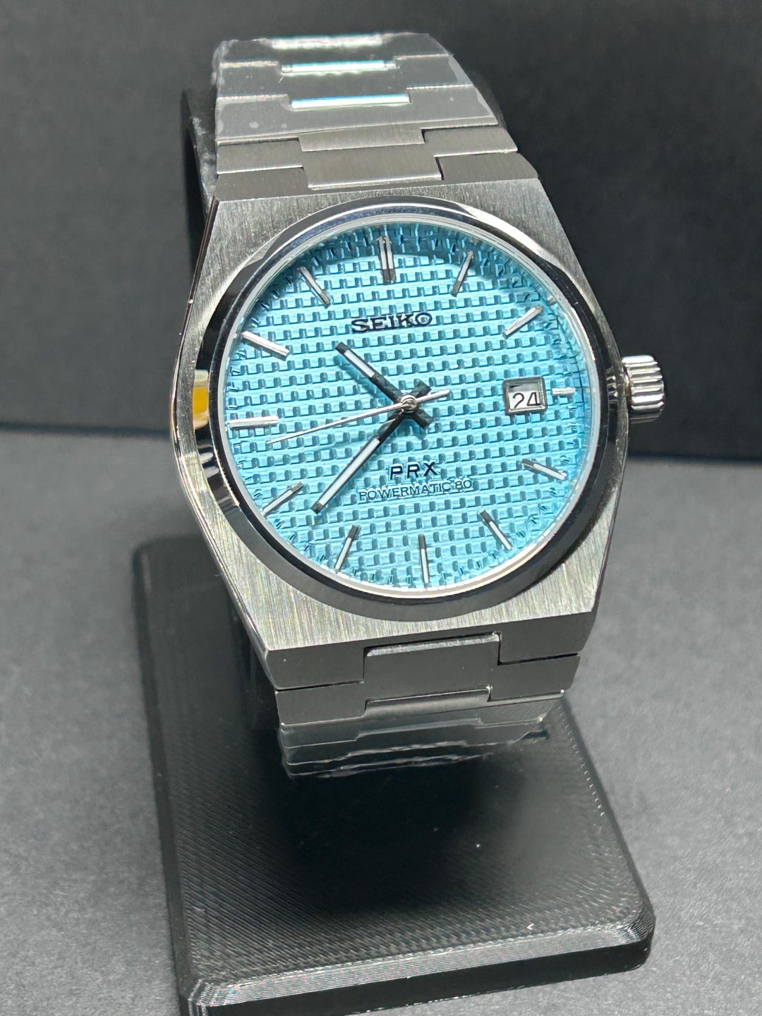 Custom Seiko Mod 31 baby Blue PRX Mod NH3X Movement. Sport/casual ...