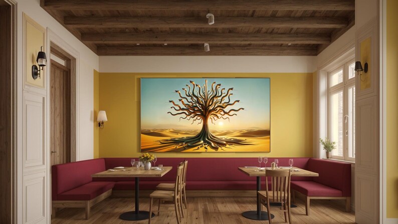 Surreal Snake Tree Painting, Desert Landscape Art - Etsy