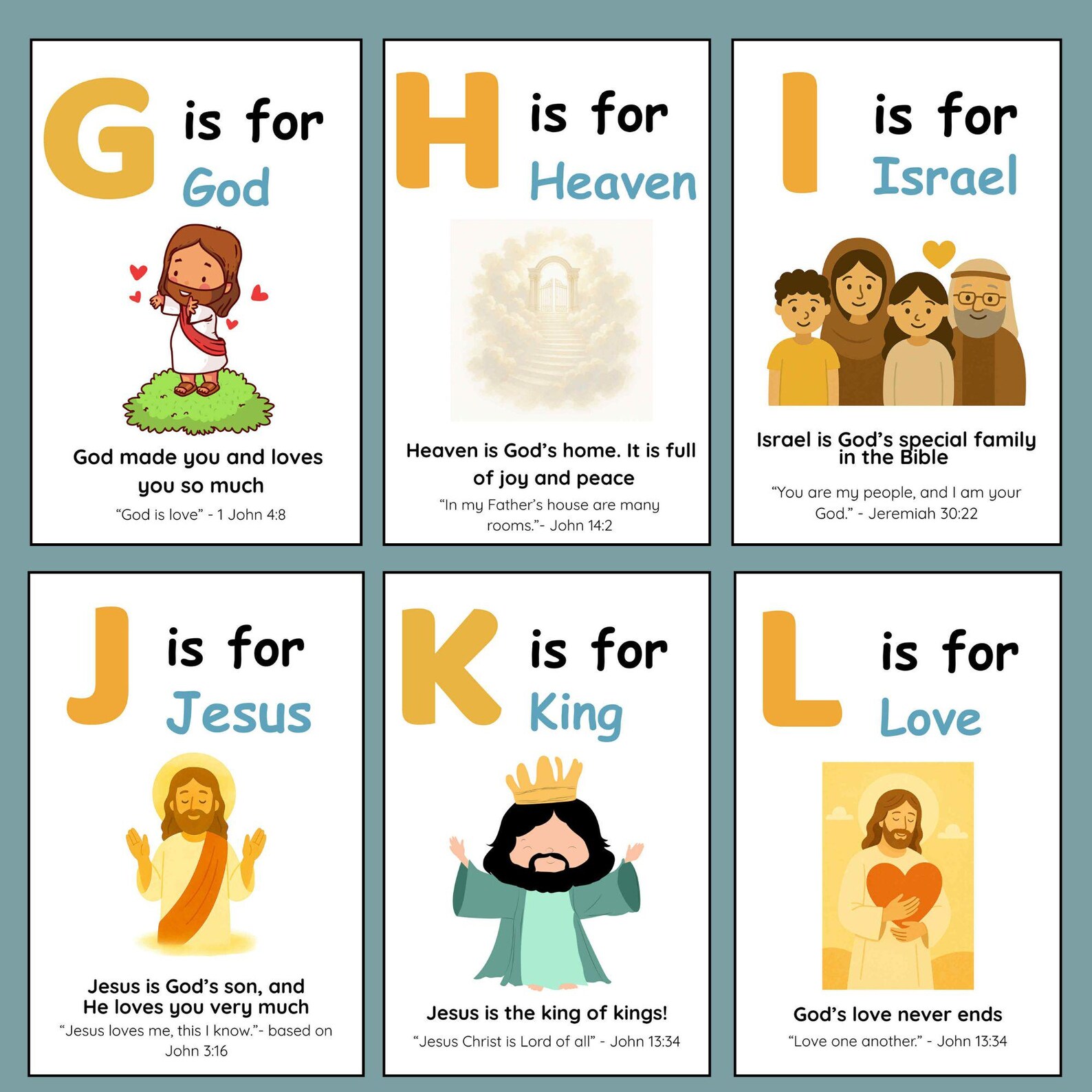 Bible Alphabet Flashcards | Printable Scripture Cards for Toddlers ...