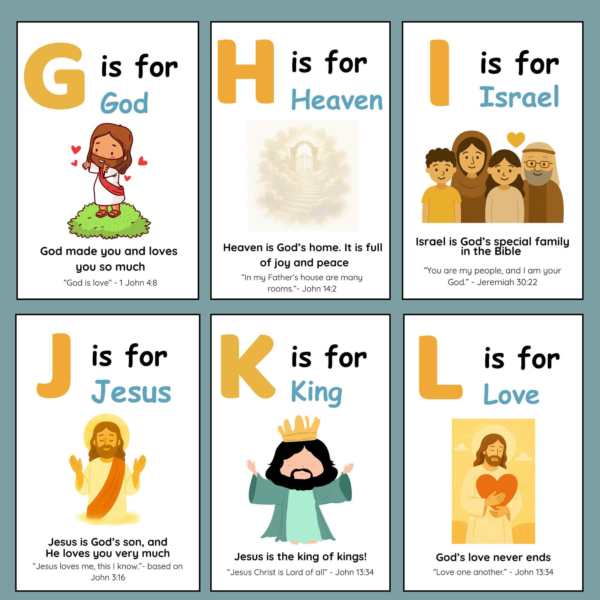 Bible Alphabet Flashcards | Printable Scripture Cards for Toddlers ...