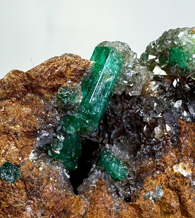 37 Gram Fine Panjshir Emerald on Matrix | Natural Green Emerald Mineral ...