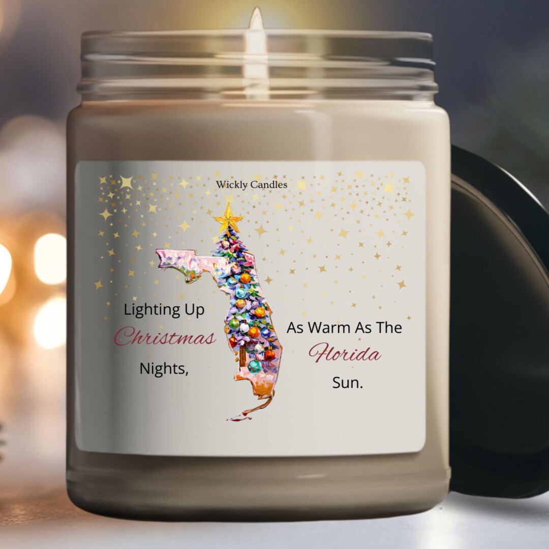Florida Christmas Candle – Scented Soy Holiday Candle, Stocking Stuffer ...