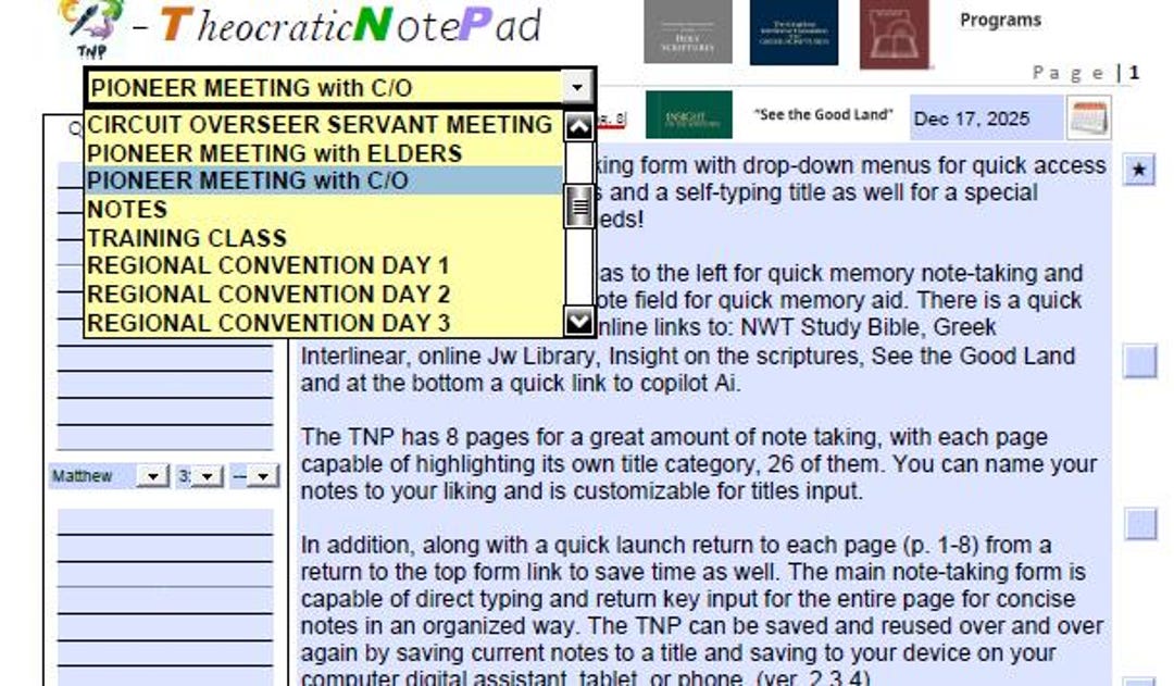 TNP - Theocratic Note Pad -JW - Etsy
