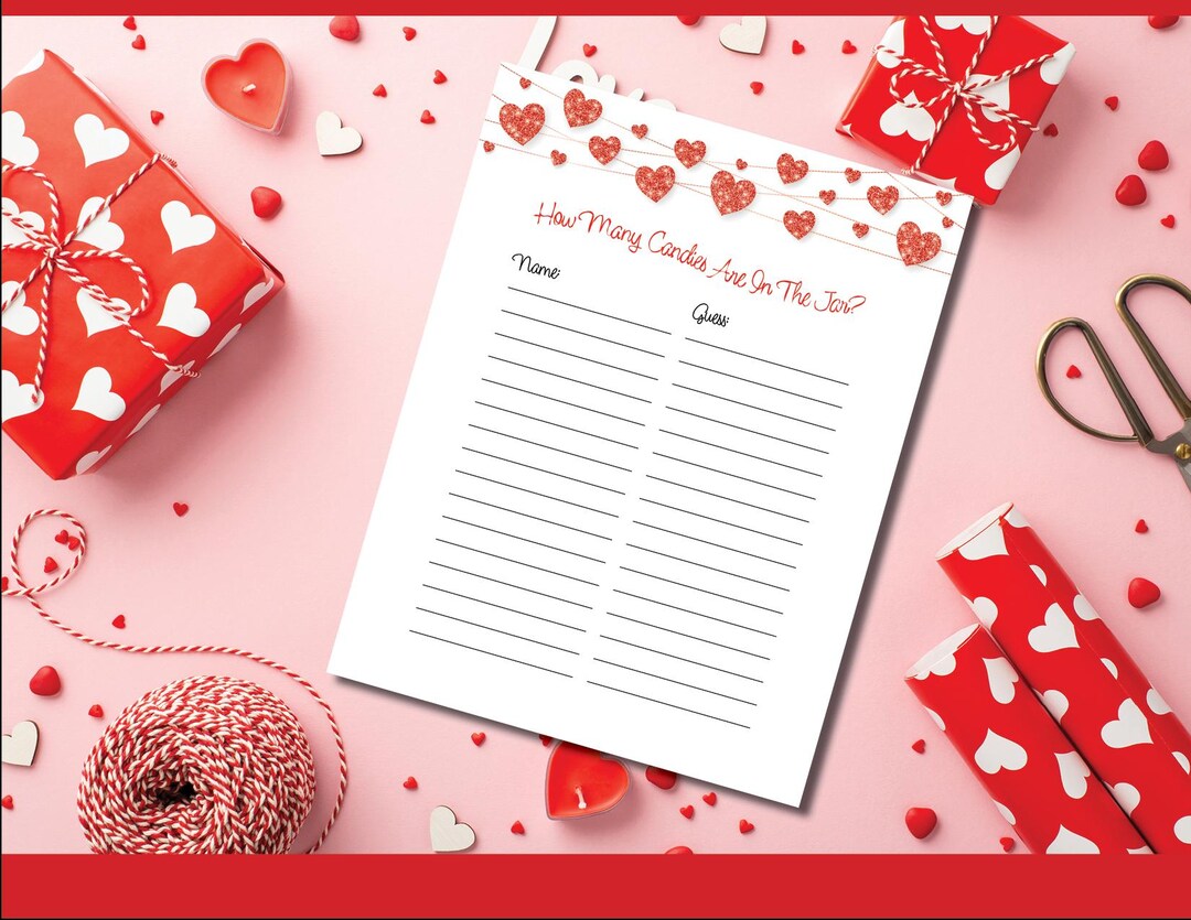 Valentine Candy Guessing Game Sheet Printable - Etsy