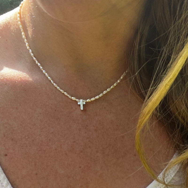 Rice Cross Necklace - Etsy