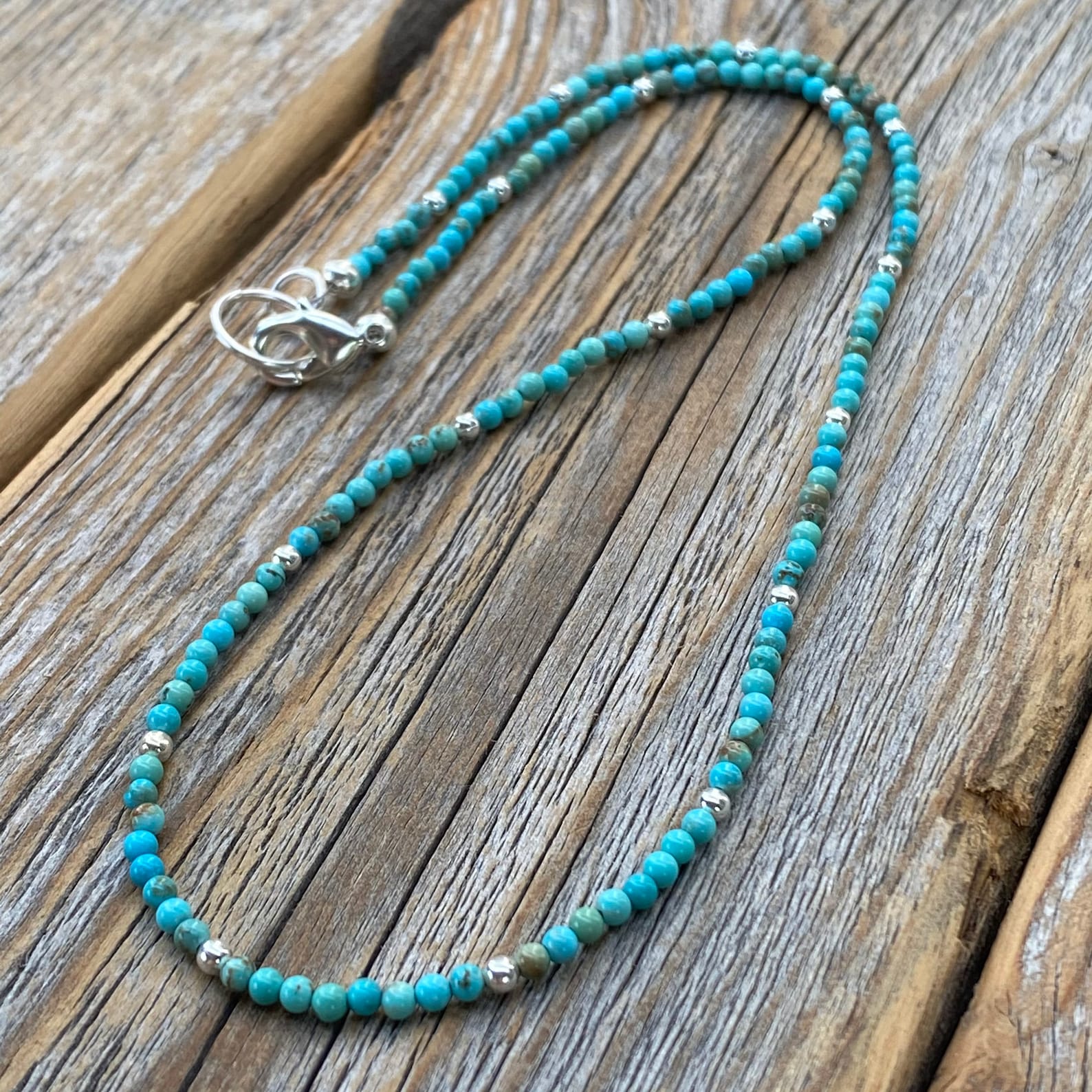 Small Beaded Necklace Turquoise Necklace Dainty Minimalist - Etsy