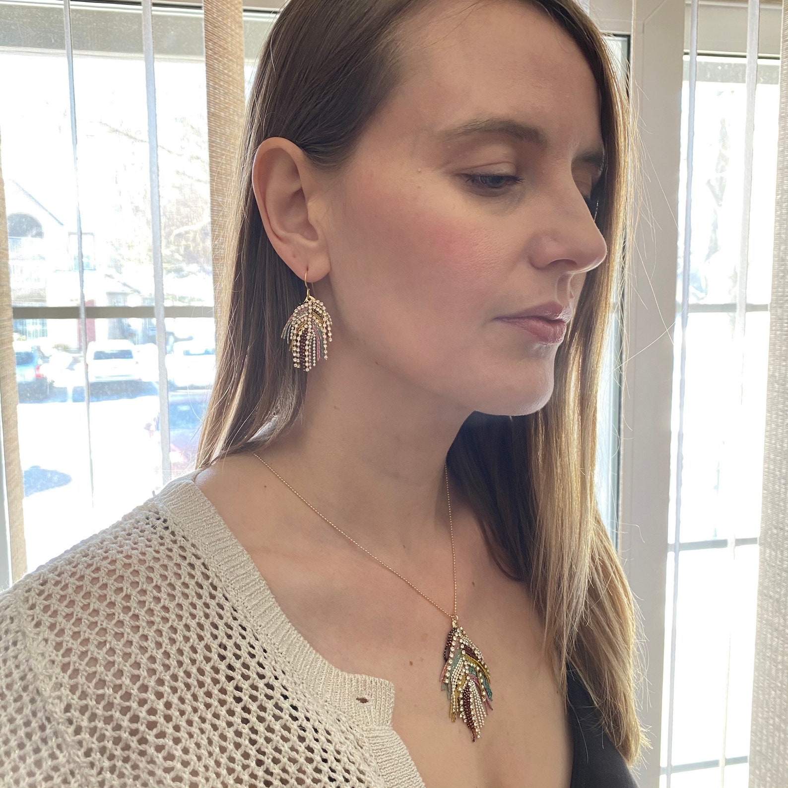 Colorful Fringe Earrings and Necklace Set for Women Boho - Etsy