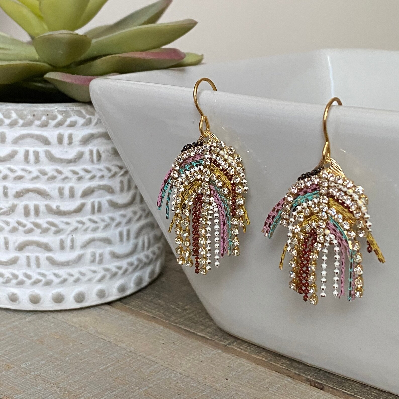 Colorful Fringe Earrings and Necklace Set for Women Boho - Etsy