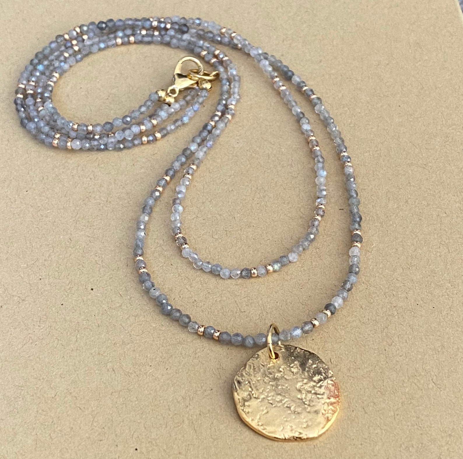 Small Beaded Necklace Double Strand Beaded Necklace Tiny - Etsy