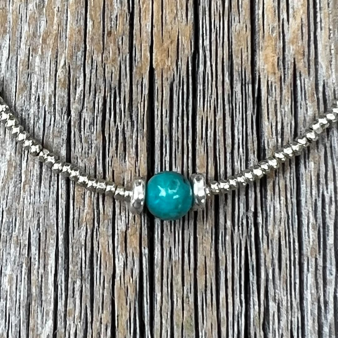 Turquoise Necklace, Dainty Turquoise Necklace, Minimalist Necklace ...