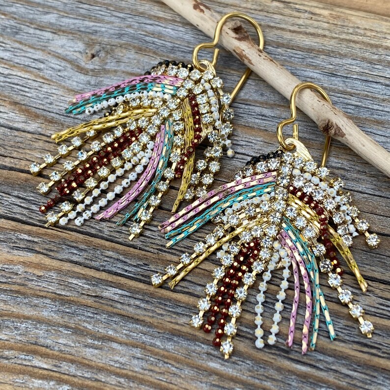 Colorful Fringe Earrings and Necklace Set for Women Boho - Etsy