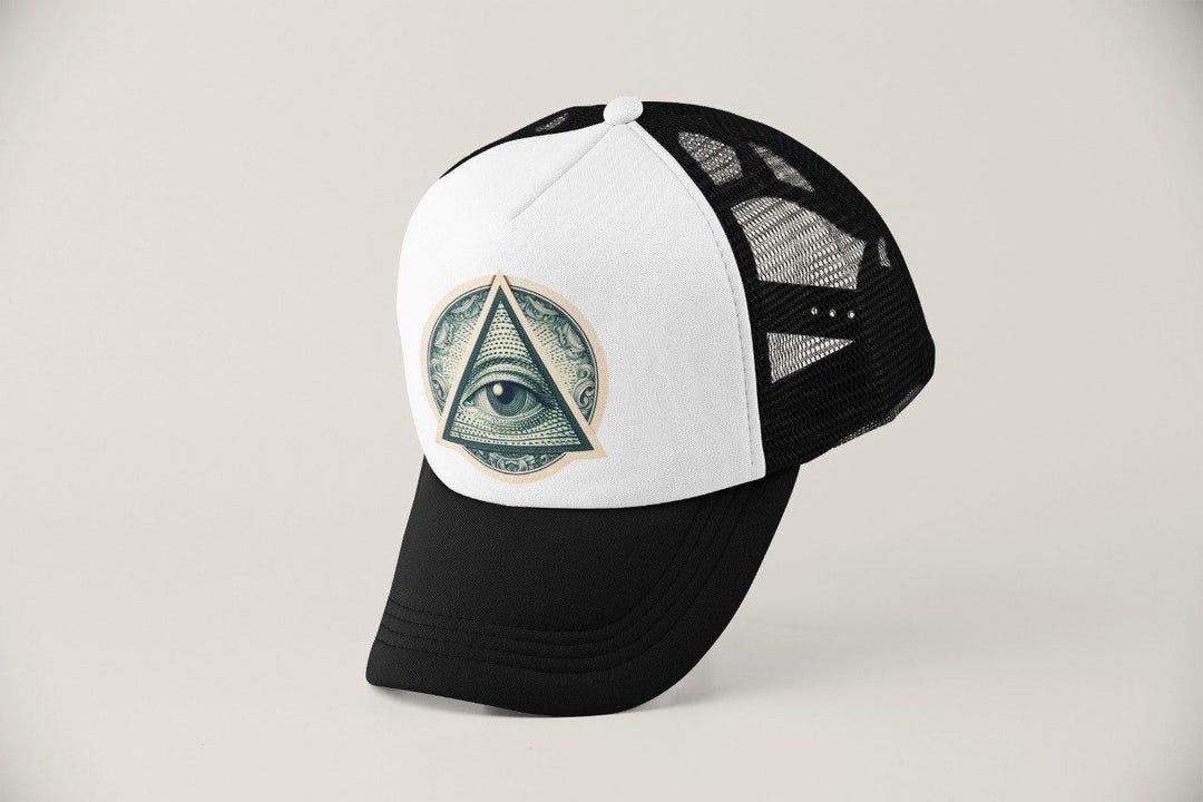 Illuminati Trucker Hat, All-seeing Eye Mesh Cap, Occult Symbol Cap ...