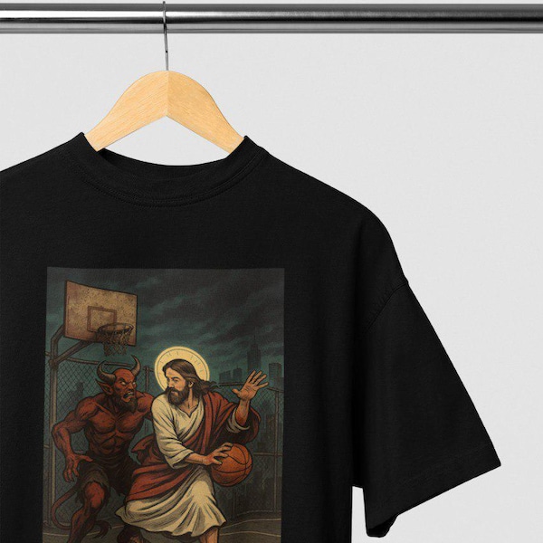 Jesus Dunking on Devil - Etsy
