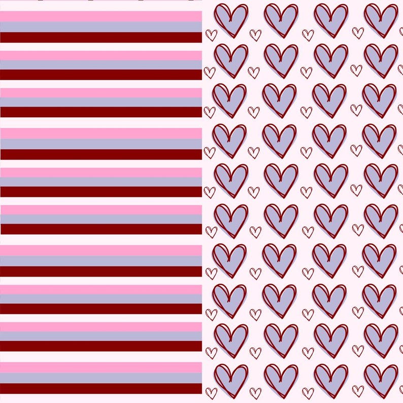 10 Valentine's Day Digital Papers, Seamless Patterns, JPG 3600x3600 Px ...
