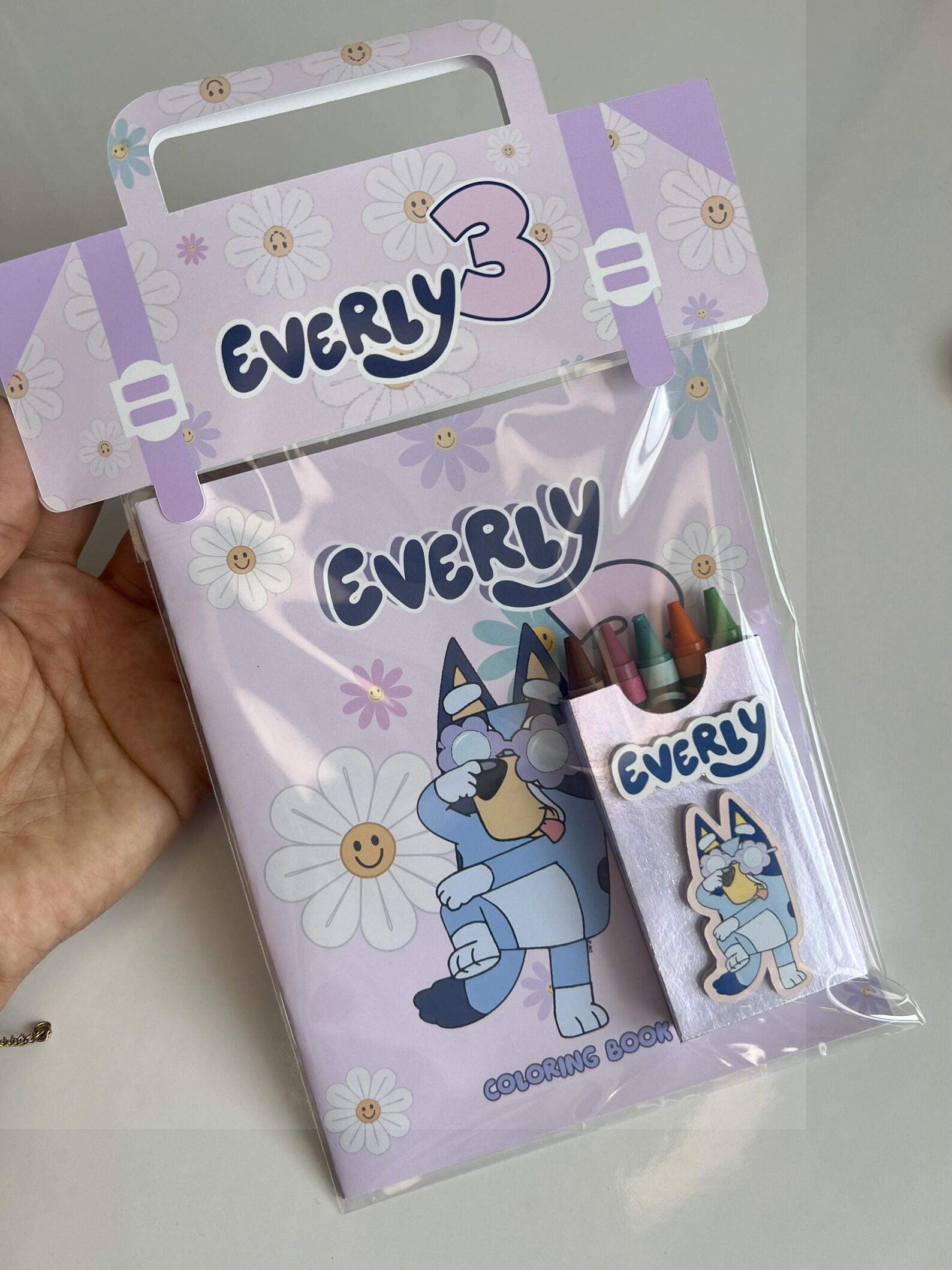 Personalized Bluey Birthday Party Favor | Custom Coloring Book & Crayon ...