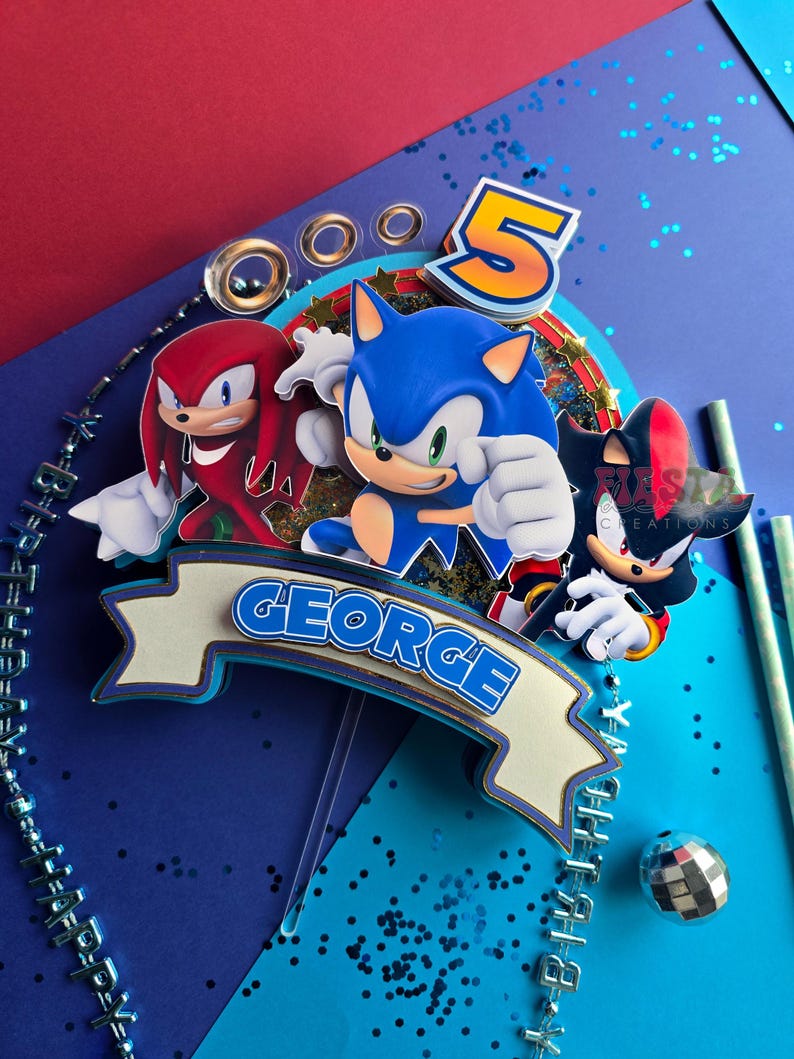 Personalized Sonic, Knuckles, and Shadow 3D Cake Topper! - Etsy