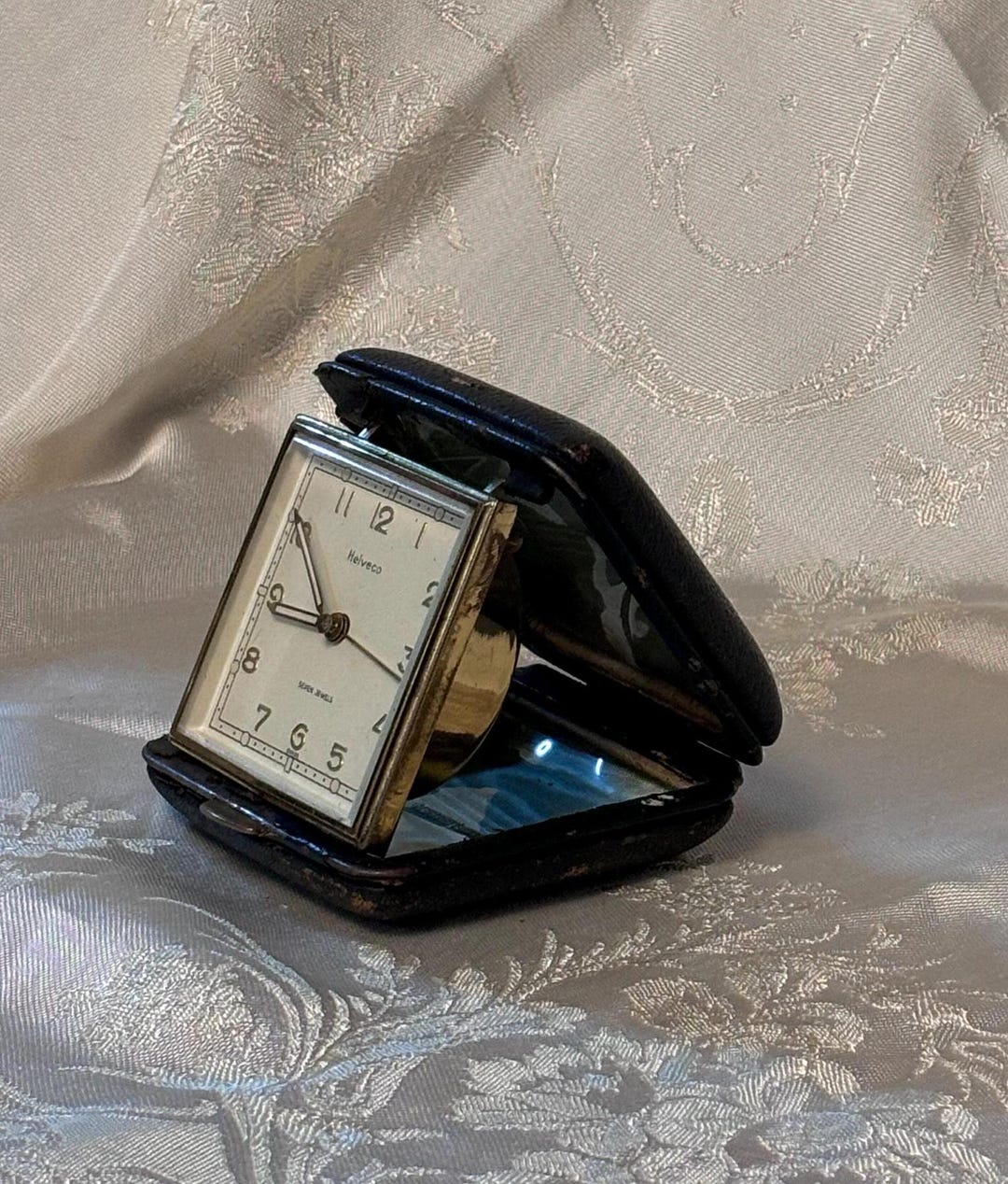 Vintage Folding Travel Alarm Clock, 50s, Helveco 7jewel, Functional ...