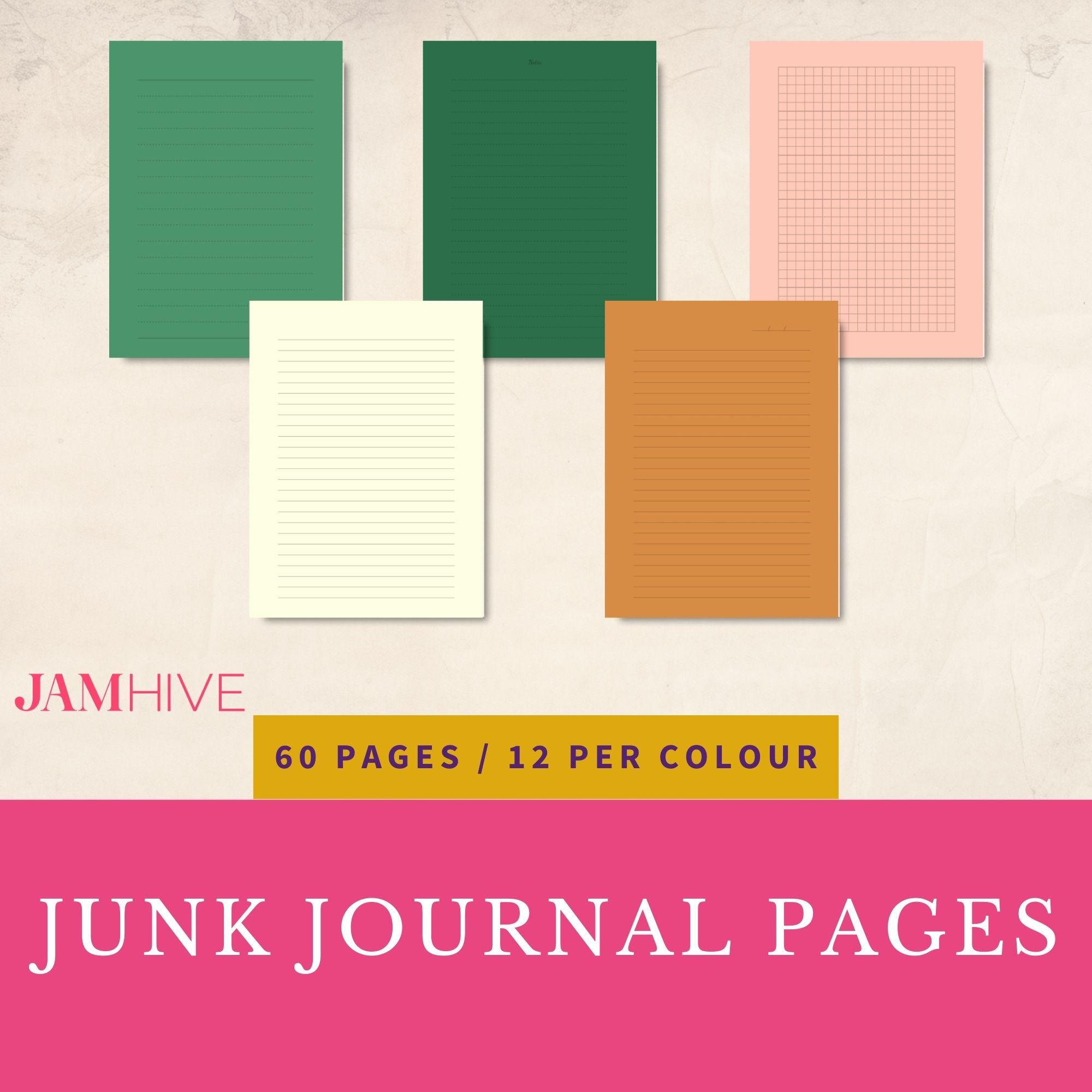 Blush and Bounty Digital Paper Pack 60 PDF Pages Feint Lined, Grid ...