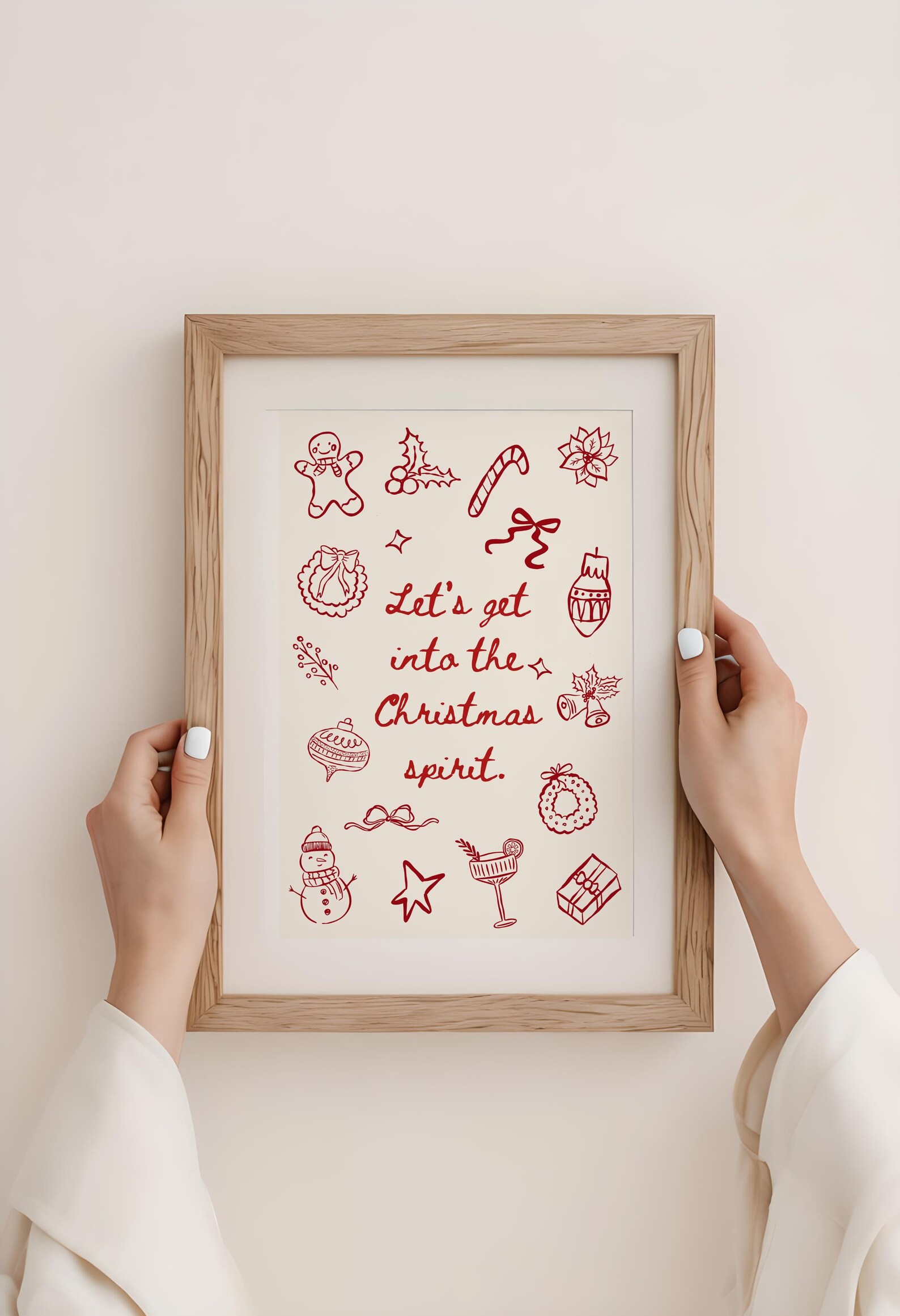 Christmas Spirit Printable Wall Art – Red Christmas | Whimsical Holiday ...