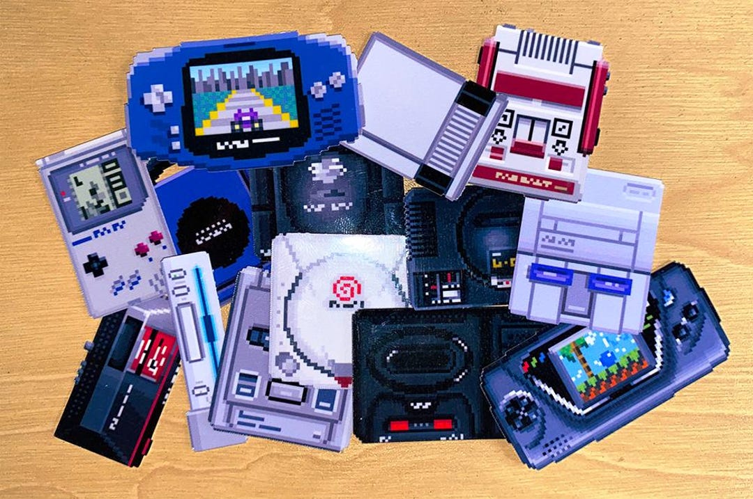 Pixel Art Video Game Console Stickers | Die Cut | Weather Resistant ...