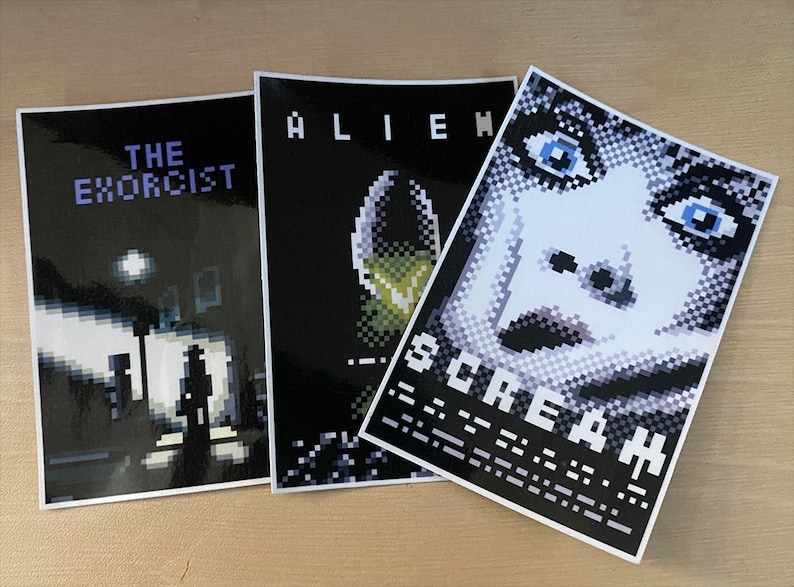 Pixel Art Mini Horror Movie Poster Stickers | 2x3" - Etsy