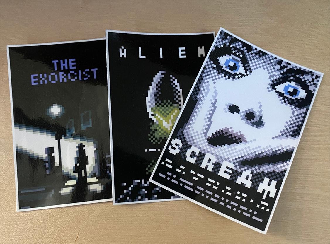 Pixel Art Mini Horror Movie Poster Stickers | 2x3" - Etsy
