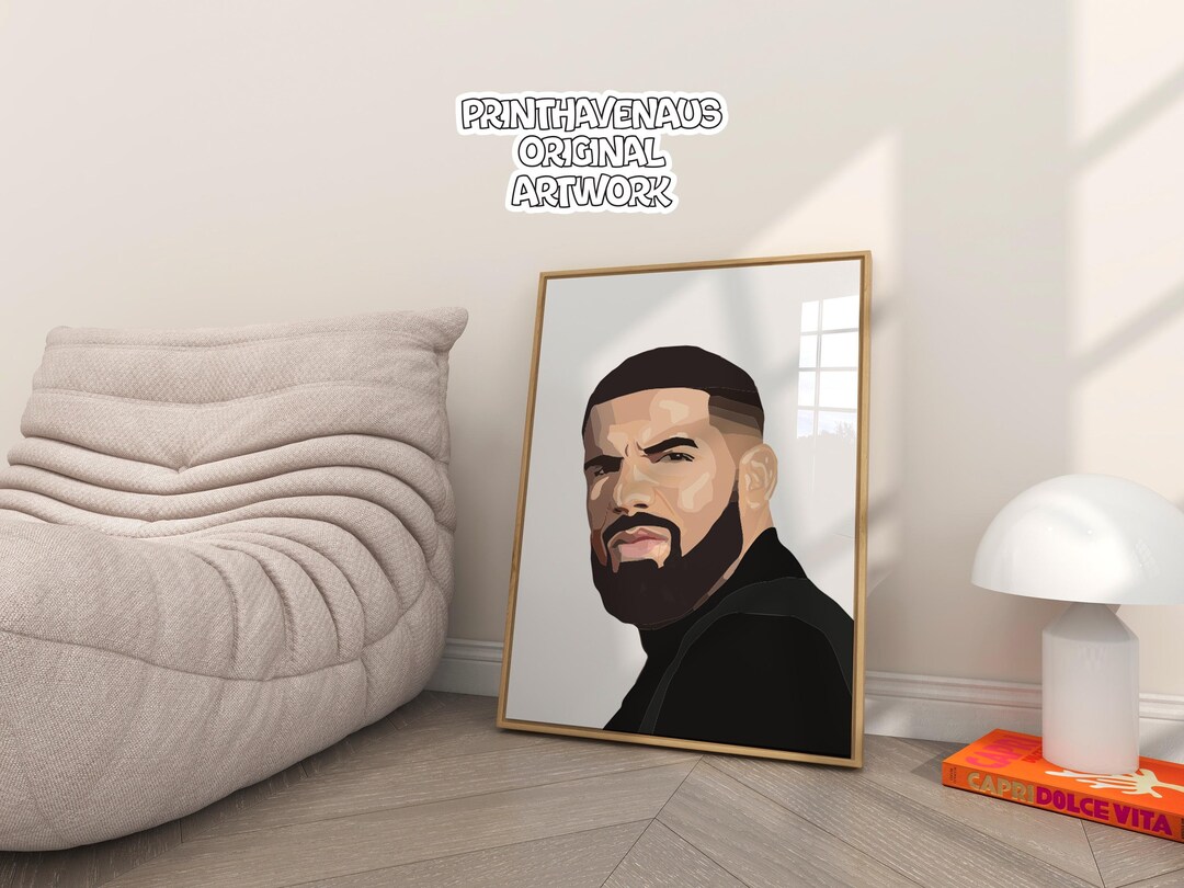Drake Drizzy hand Drawn Print A3 Digital Art Vector Art PDF Music ...