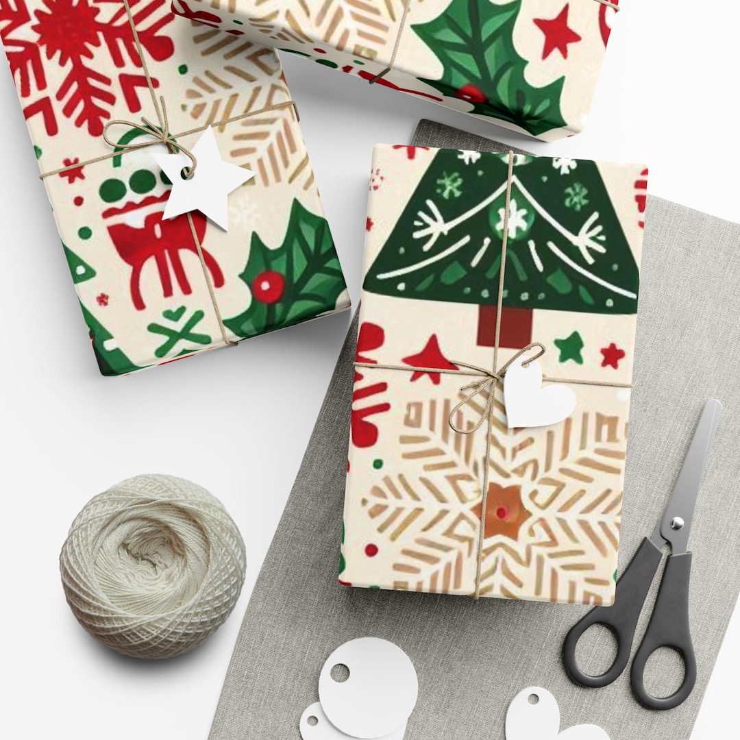 Wrapping Paper Set, Christmas Gift Wrap Papers, Holiday Present ...