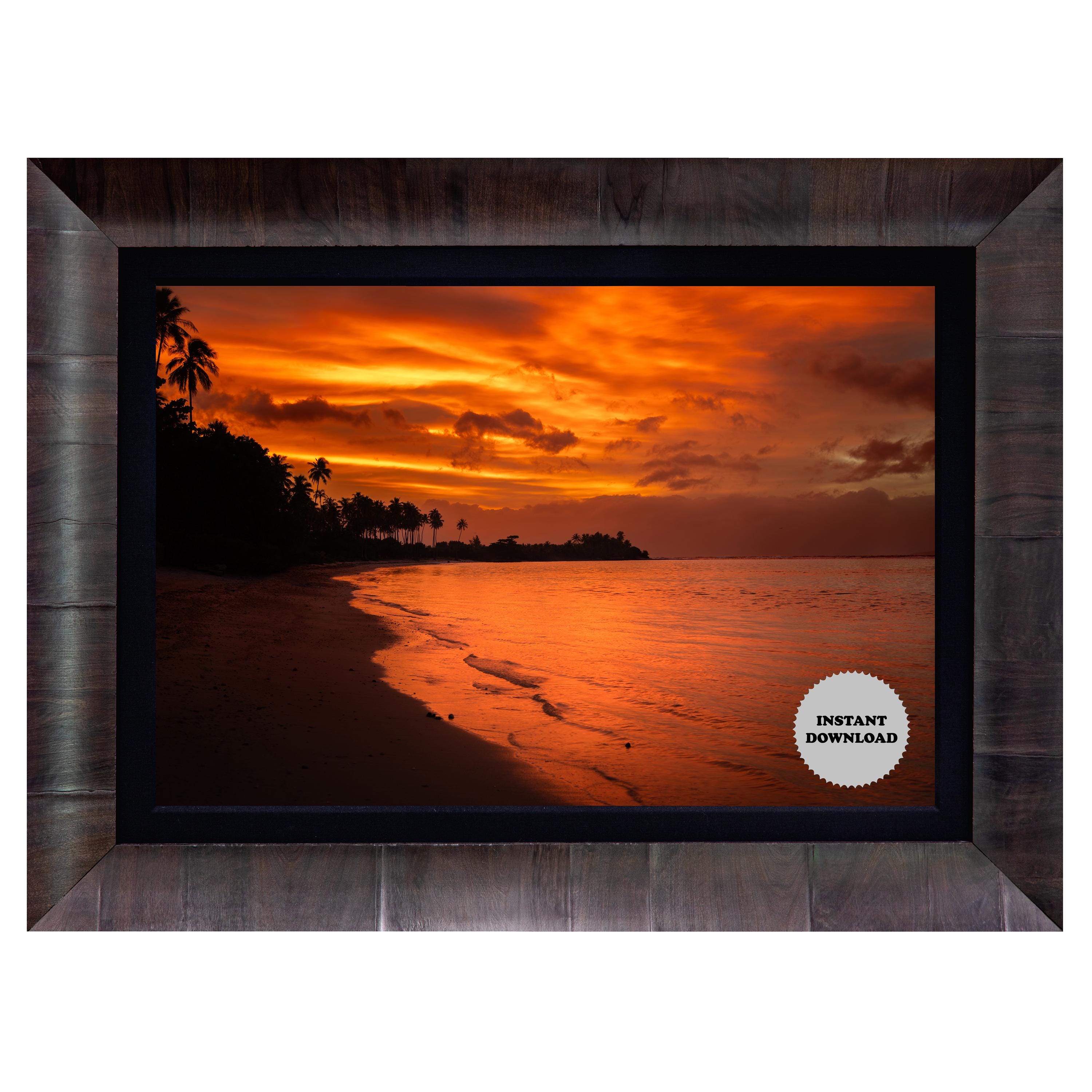 Tropical Sunrise Instant Download Printable Sunrise Wall Art Digital ...