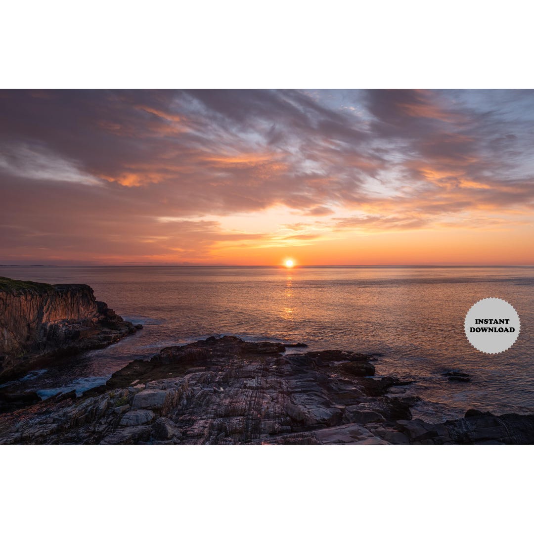 Ocean Sunrise Instant Download Printable Sunrise Wall Art Digital ...
