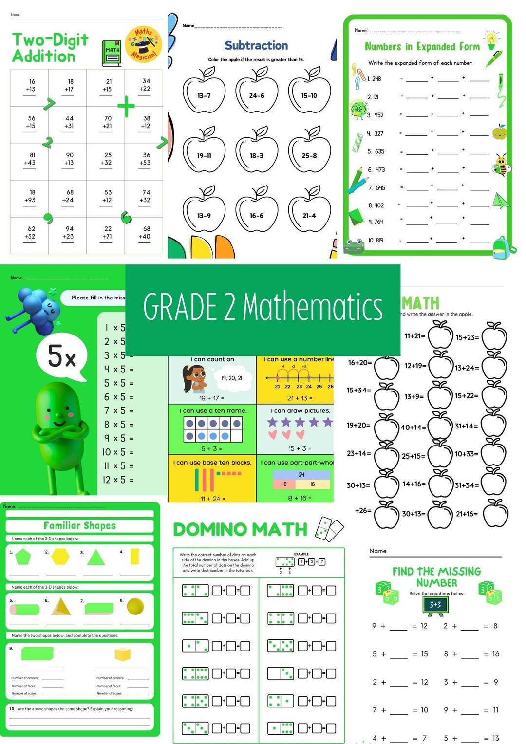 Year 2 Mathematics Workbook - Etsy