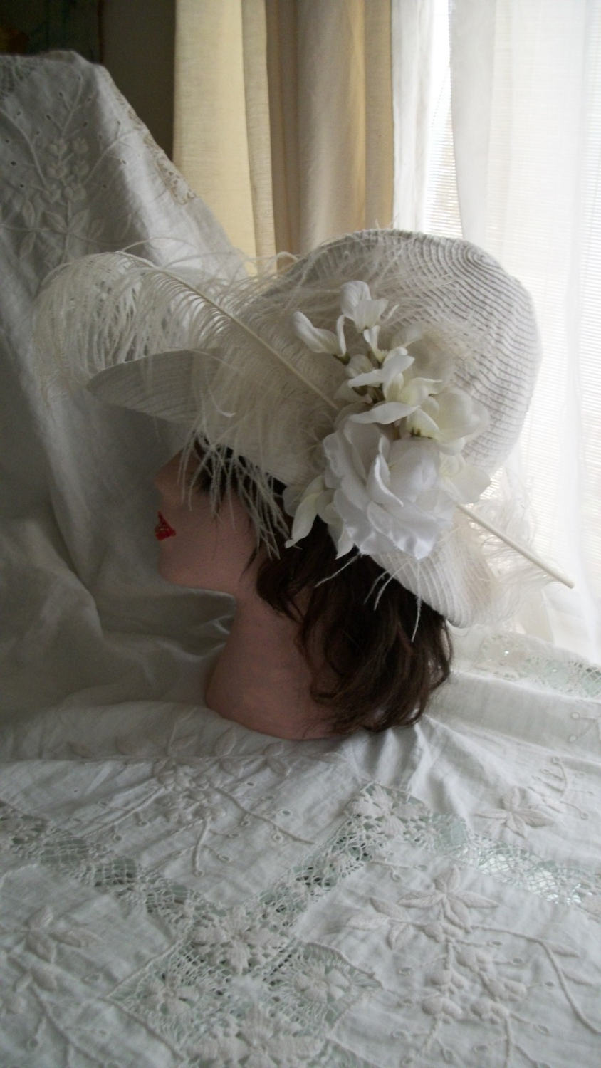 1920s Flapper Style Cloche Hat Woven Cotton Orig Design Wedding - Etsy
