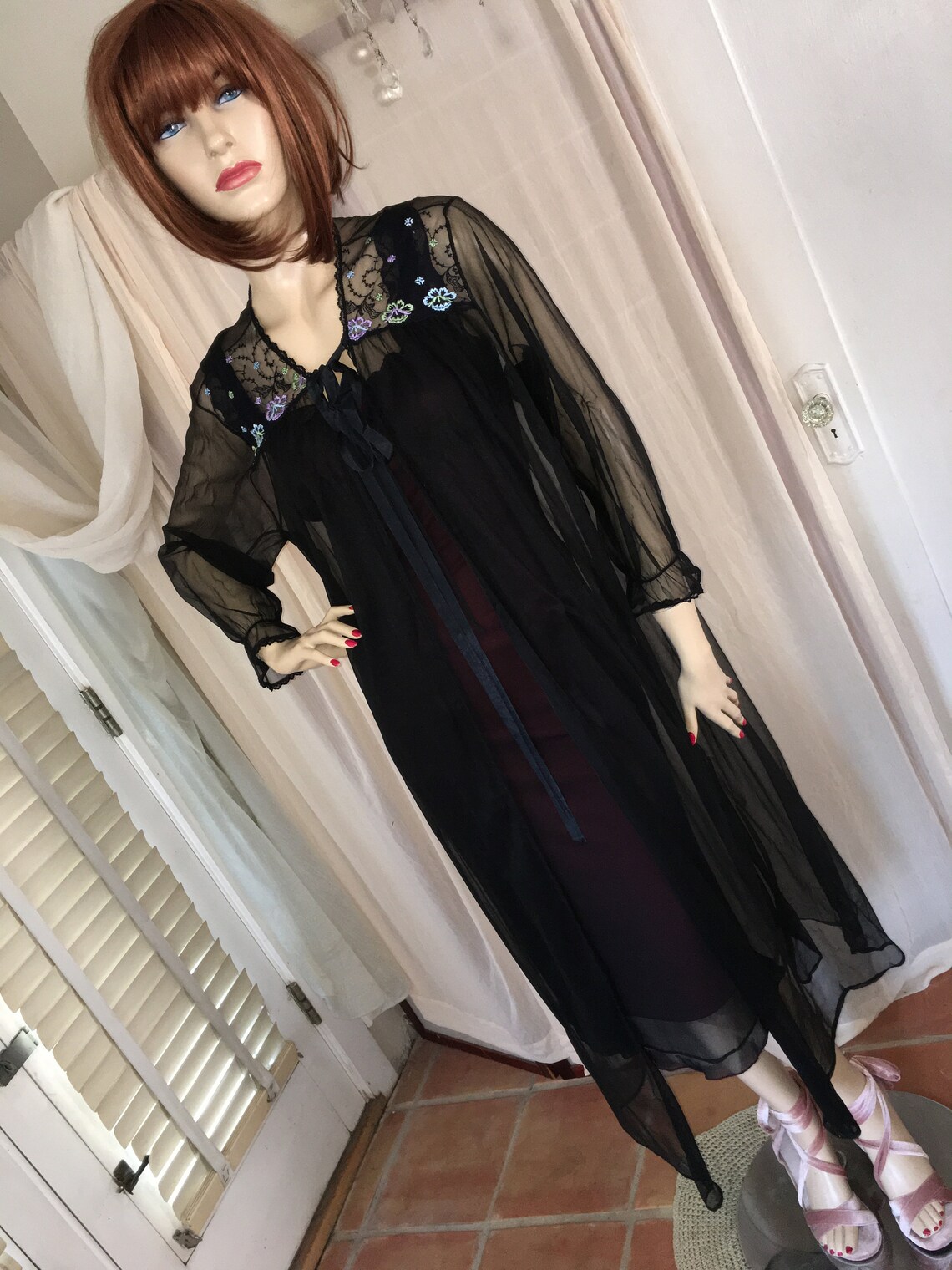 Vintage Sheer Black 1920s Flapper Style Duster Goth Size M or - Etsy