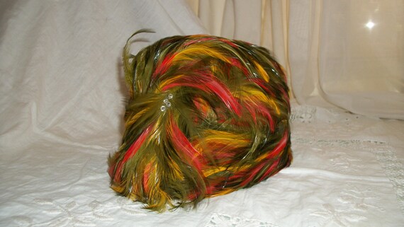Vintage 1950s Feather Turban Hat: Altoria Naylor Orig… - Gem