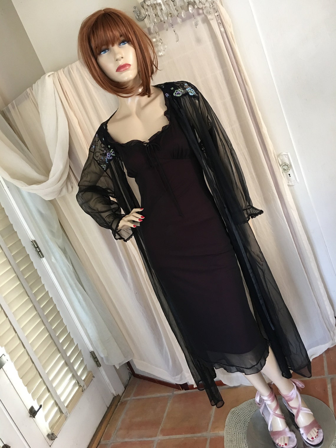 Vintage Sheer Black 1920s Flapper Style Duster Goth Size M or - Etsy
