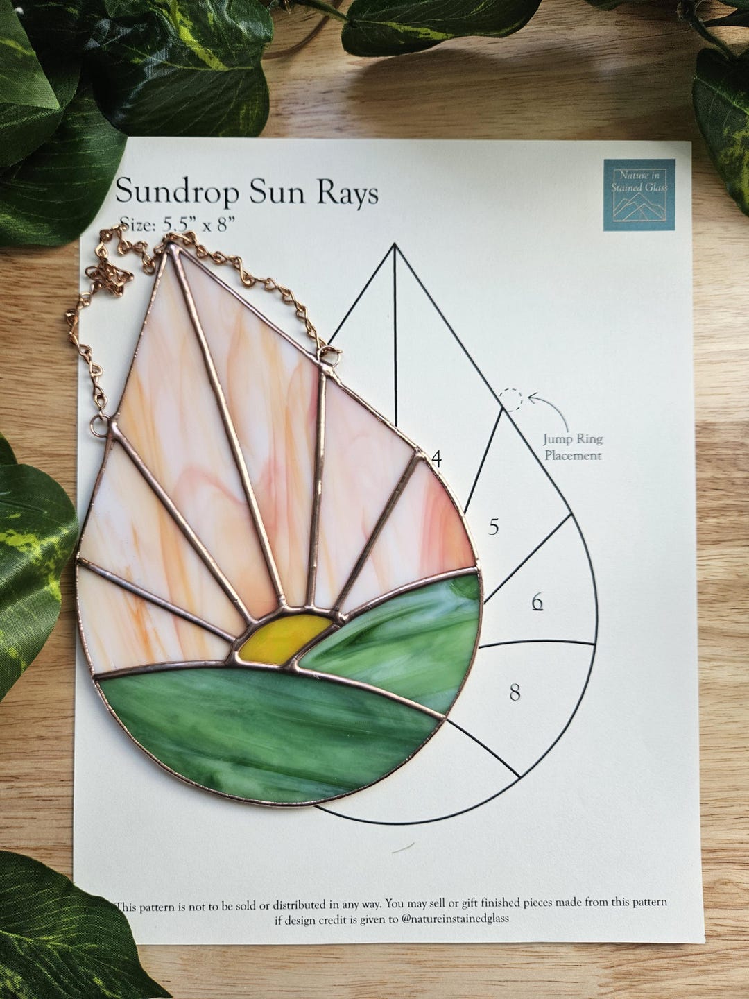 Digital Pattern for Sundrop Sun Rays Stained Glass Suncatcher ...