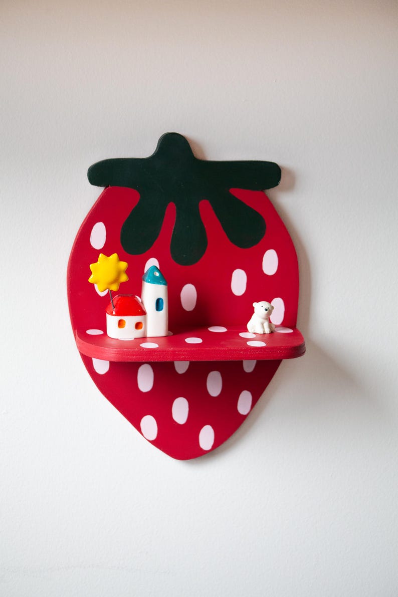 Strawberry Shaped Trinkets Shelf - Fruit Shaped Shelf - Etsy