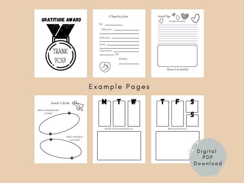 Gratitude Worksheets for Young Children DIGITAL PDF PRINTABLE Morning ...