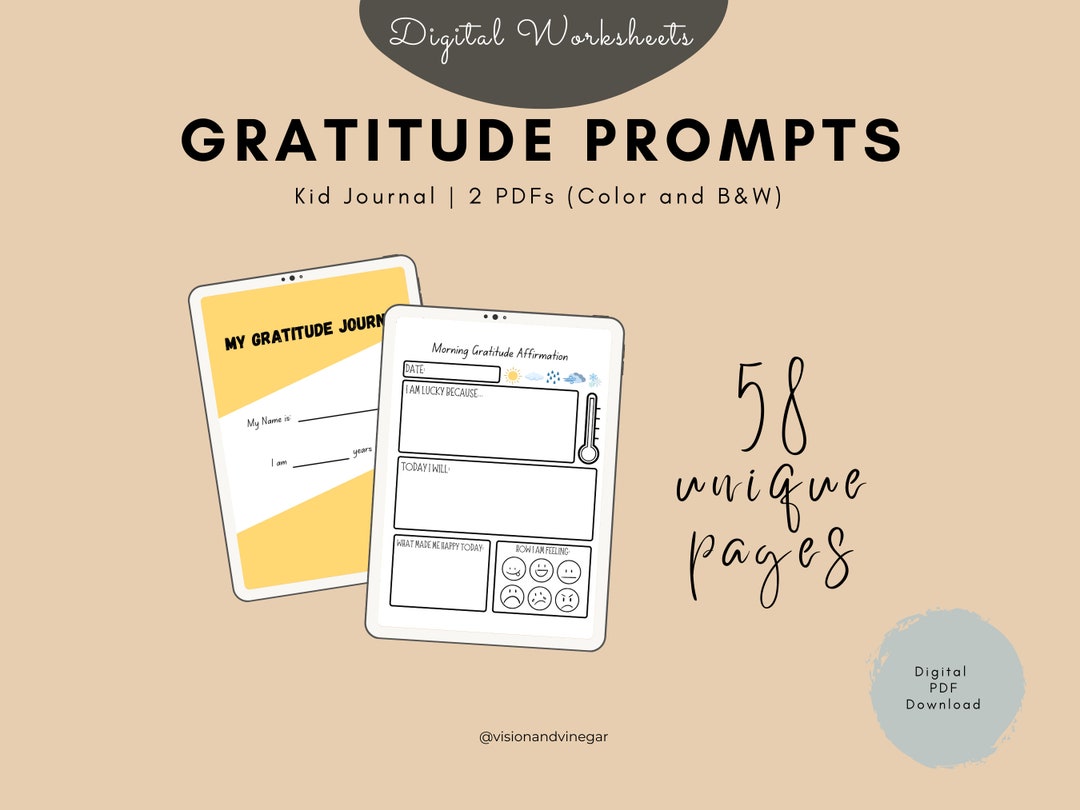 Gratitude Worksheets for Young Children DIGITAL PDF PRINTABLE Morning ...